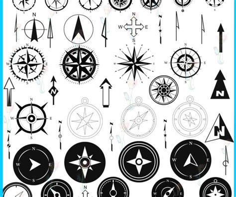 Artstation 44 Compass Brushes Navigation And Adventure Stamps For