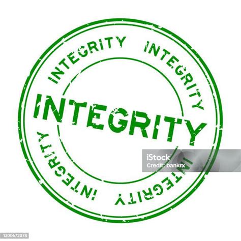 그런지 녹색 무결성 단어 둥근 고무 씰 스탬프 에 흰색 배경 개념에 대한 스톡 벡터 아트 및 기타 이미지 개념 개념과 주제 고급 Istock