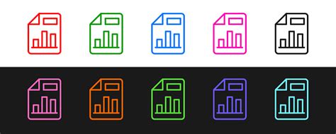 흑백 배경에서 격리된 그래프 차트 아이콘으로 줄 문서를 설정합니다 텍스트 파일 아이콘을 보고합니다 회계 기호 감사 분석 계획