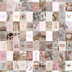100 Pcs Pink Coquette Wall Photo Collage Coquette Aesthetic Wall Decor