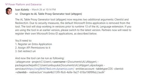 D365 Business Central How To Use Al Table Proxy Generator Tool Altpgen With Clientid And