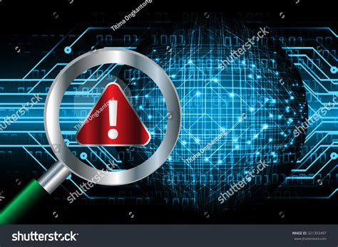 Magnifying Glass Scanning Identifying Computer Virus Stock Vector