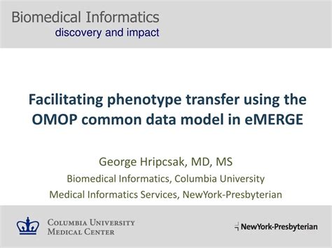 Ppt Facilitating Phenotype Transfer Using The Omop Common Data Model In Emerge Powerpoint