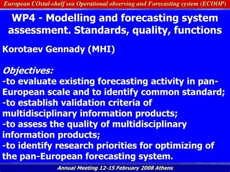 Ppt European Costal Shelf Sea Operational Observing And Forecasting System Ecoop