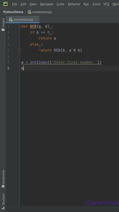 Gcd Of Two Numbers Using Python Python Interview Question Youtube