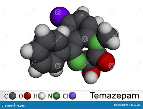 Temazepam Drug Molecule It Is Benzodiazepine Used To Treat Panic