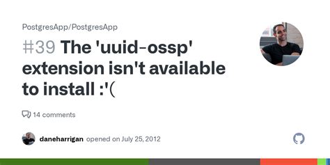 The Uuid Ossp Extension Isnt Available To Install · Issue 39