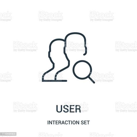 상호 작용 집합 컬렉션의 사용자 아이콘 벡터입니다 얇은 라인 사용자 개요 아이콘 벡터 일러스트 레이 션입니다 경영자에 대한 스톡