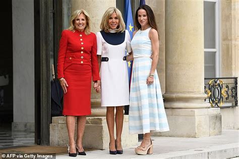 Jill Biden Meets Frances First Lady Brigitte Macronwith Daughter Ashley Biden In Tow As