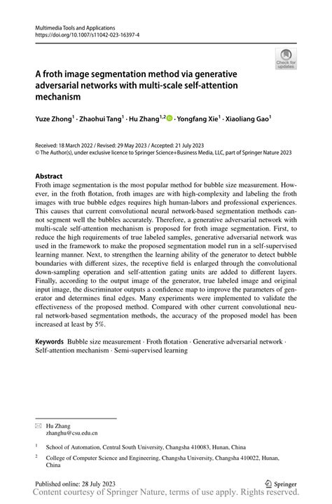 A Froth Image Segmentation Method Via Generative Adversarial Networks