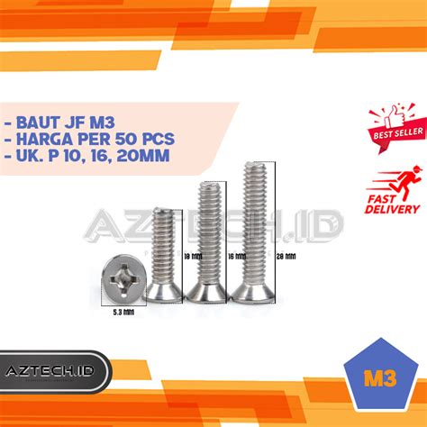 Jual Baut Jf Sekrup Flat Skrup Machine Screw Jf Galvanis Mur Jf