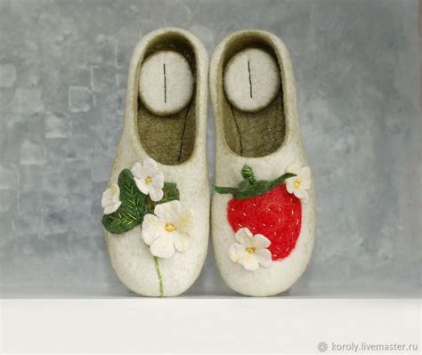 Валяные тапки тапочки Ягодка моя войлочные женские тапки в интернет магазине на Ярмарке
