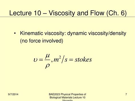 PPT Lecture 10 Viscosity And Flow Ch 6 PowerPoint Presentation ID 4071003