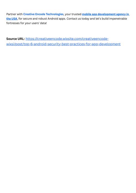 Top 6 Android Security Best Practices For App Development Pdf