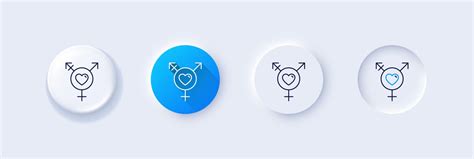 Genders Line Icon Inclusion Sign Icons Royalty Free Vector