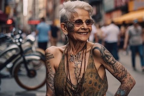Old Woman With Tattoos