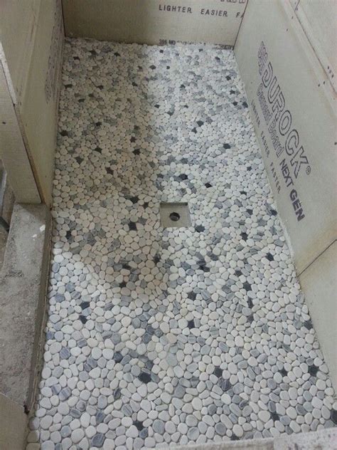 Pebble Tile Installed Pleased Tile Installation Pebble Tile Pebbles