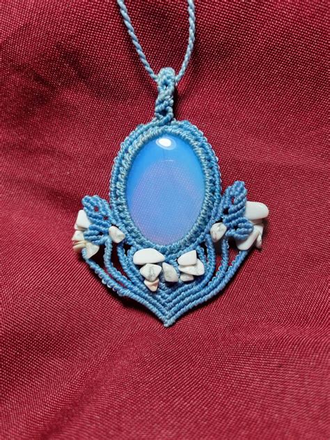 colar em macramê com opalina elo7 produtos especiais