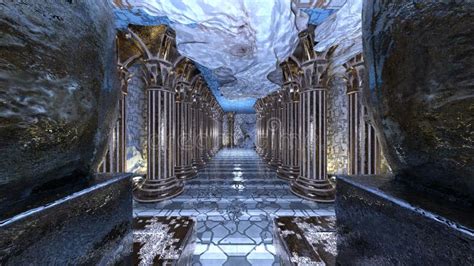 3d Rendering Of The Palace Corridor Stock Illustration Illustration