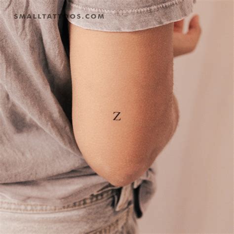 Z Uppercase Serif Letter Temporary Tattoo Set Of 3 Small Tattoos