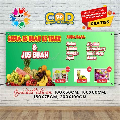Jual Cetak Spanduk Banner Es Buah Es Teler Dan Jus Buah Mmt Spanduk Custom 200x100 Shopee