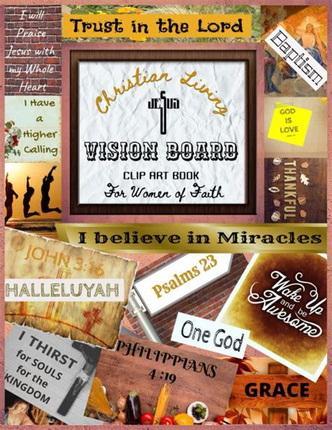 Christian Living Vision Board Clip Art Book For Women Of