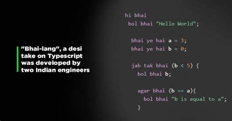 Bhai Lang Is A Javascript Based Programming Language Built By Two