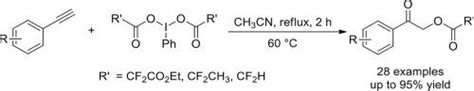 用高价碘 Iii 试剂对炔烃进行氟乙酰氧基化制备 α 氟化乙酰氧基酮 Tetrahedron Letters X Mol