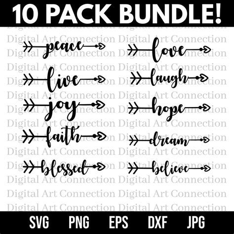 10 Pack Arrow SVG Bundle Arrows SVG Bundle Arrow Svg Arrow Bundle Svg Arrow Words Svg Word
