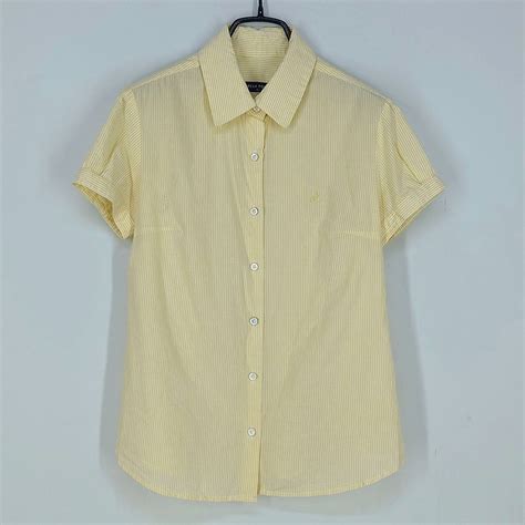 빈폴 여 코튼 스트라이프 반팔 셔츠남방 옐로우 Hu 헬로마켓