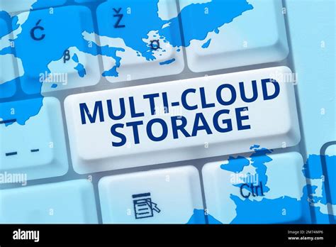 Writing Displaying Text Multi Cloud Storage Internet Concept Use Of