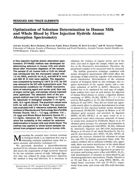 Jurnal Aoac Penetapan Selenium Dengan Aas Inggris Pdf Detection