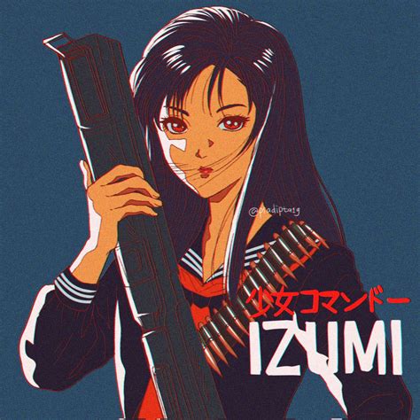 Shoujo Commando Izumi Highres Bullet Delinquent Gun Long Hair Missile Launcher Rocket