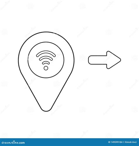 Vector Icon Concept Of Map Pointer With Wifi Symbol Stock Vector Illustration Of Help Mobile