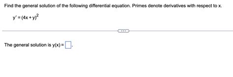 Solved Find The General Solution Of The Following