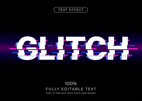 Glitch Text Effect Editable Font Style Graphic By Danhoodstock Creative Fabrica