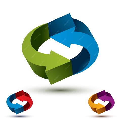 Premium Vector Arrows Abstract Loop Symbol Vector Conceptual Pictogram Template Vector 3d