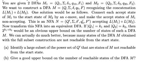 You Are Given 2 Dfas Mi Q1 2 81910 F1 And M2