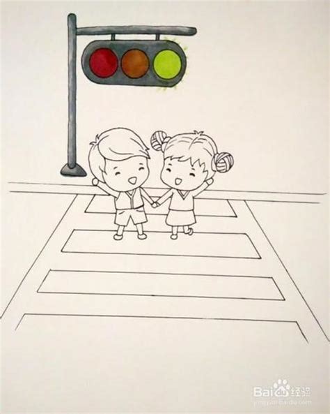 马路红绿灯不能随意跨栏简笔画简单（汇总14张） 简笔画图片大全