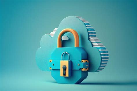 Premium Photo Data Cloud With Padlock Cloud Data Security Concept Ai