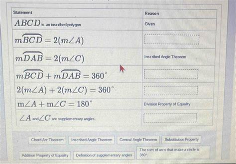Solved Chard Arc Theorem Inscribed Angle Theorem Central Angle Theorem