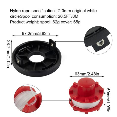2pcs Trimmer Spool And Line Cover For Einhell Ct 36 30 Li E Solo 36 255 Bl 18 200 Lawn Mower Kit
