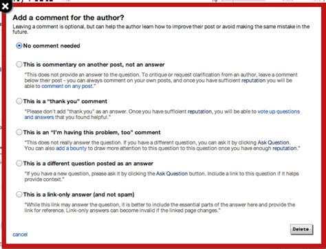 Please Also Provide The Deletion Comment On The Delete Link In The Post For Moderators Meta