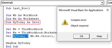 Vba Object Required Fix Object Required Error In Excel Vba