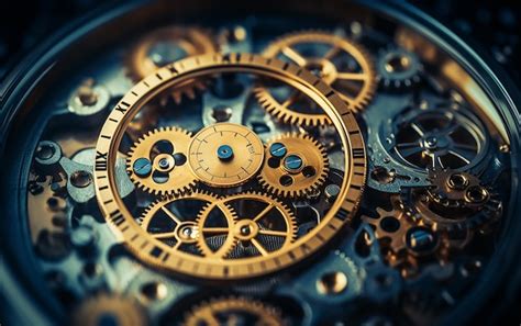 Mecanismo De Un Reloj De Engranajes Y Engranajes De Precisión Foto