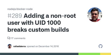 Adding A Non Root User With Uid 1000 Breaks Custom Builds · Issue 289