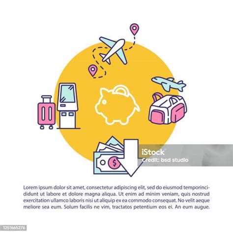 텍스트와 저렴한 항공사 여행 개념 아이콘 Ppt 페이지 벡터 템플릿입니다 셀프 서비스 터미널 수하물 무료 여행 선형 일러스트가