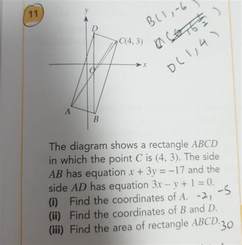 Solved The Diagram Shows A Rectangle ABCD In Which The Point C Is The Side AB Has