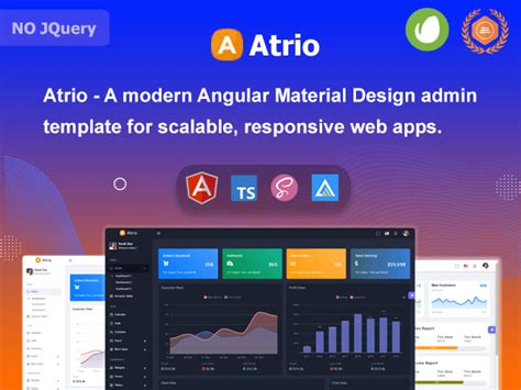 atrio angular 19 material design admin dashboard template einfosoft