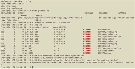 Splunk Guide Syslog Podman Event Collector Configuration